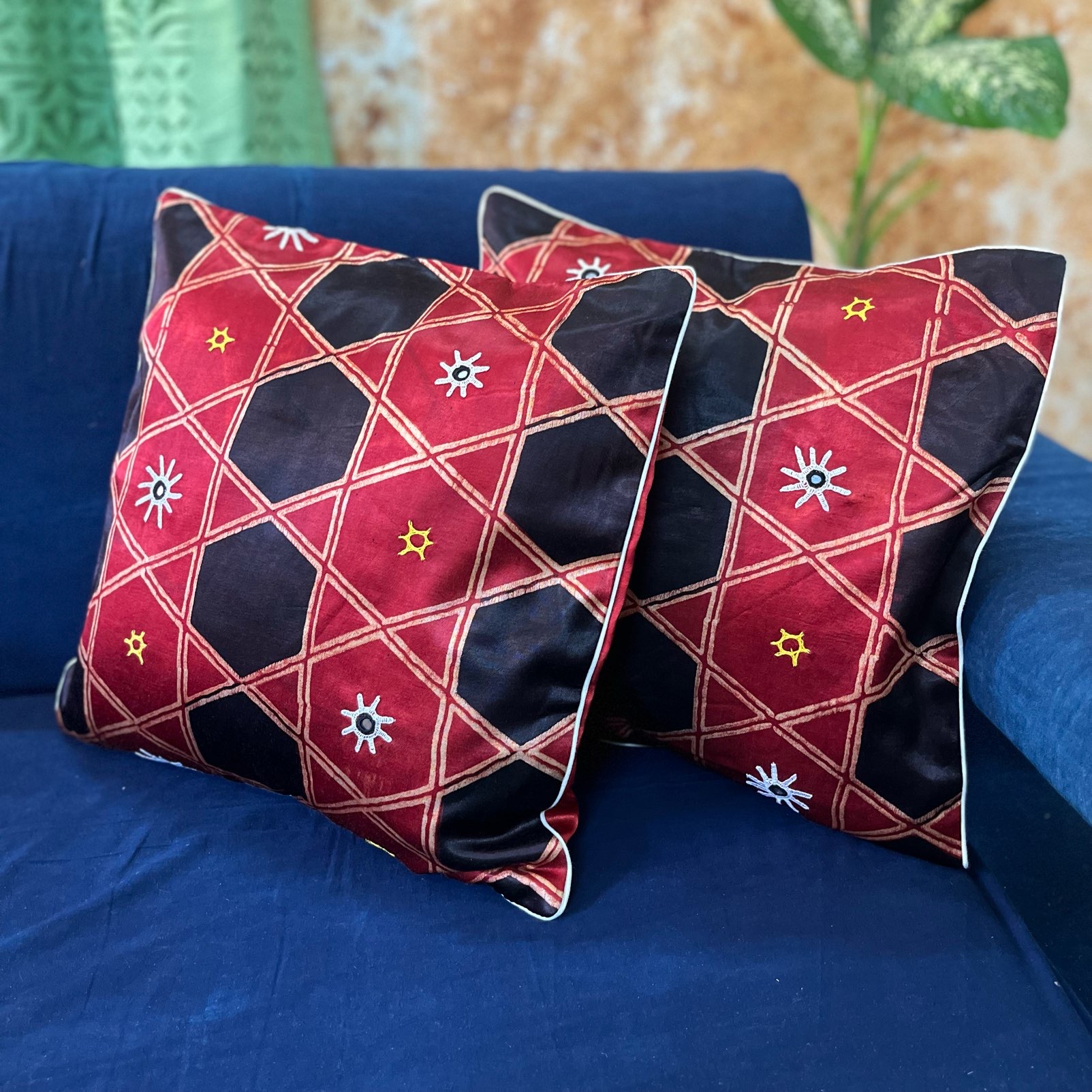 Ajrakh Cushion Cover Set – Pabiben