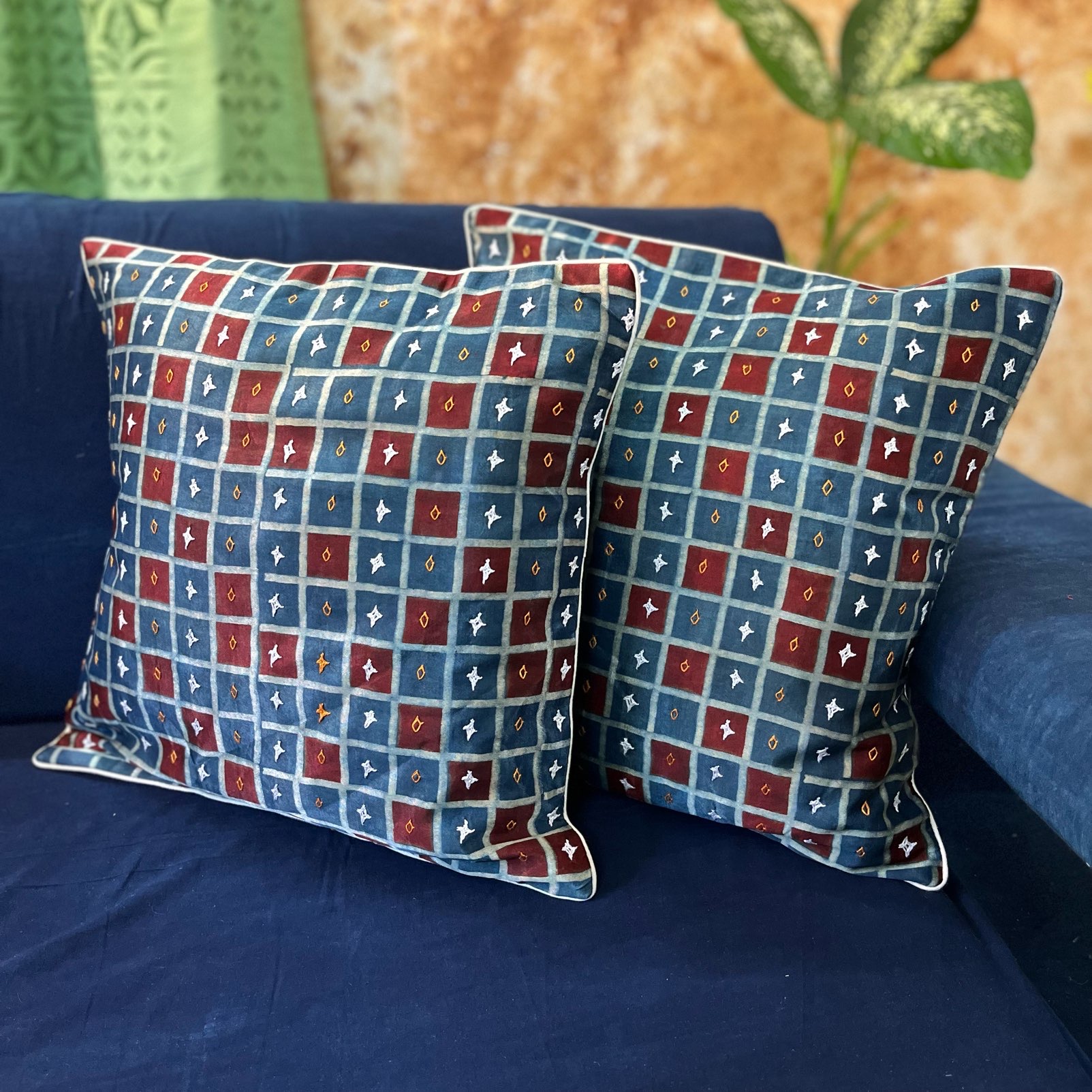 Ajrakh Cushion Cover Set – Pabiben