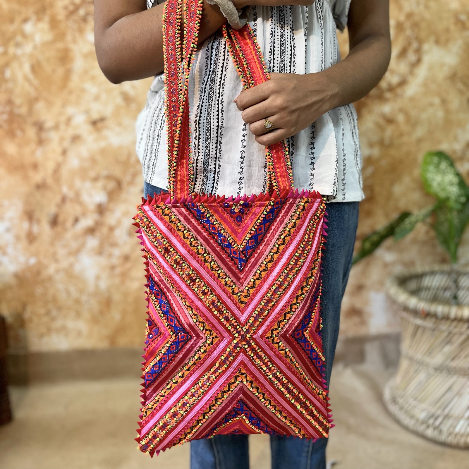 Premium Hari-Jari Work, Pabi Tote Bag – Pabiben