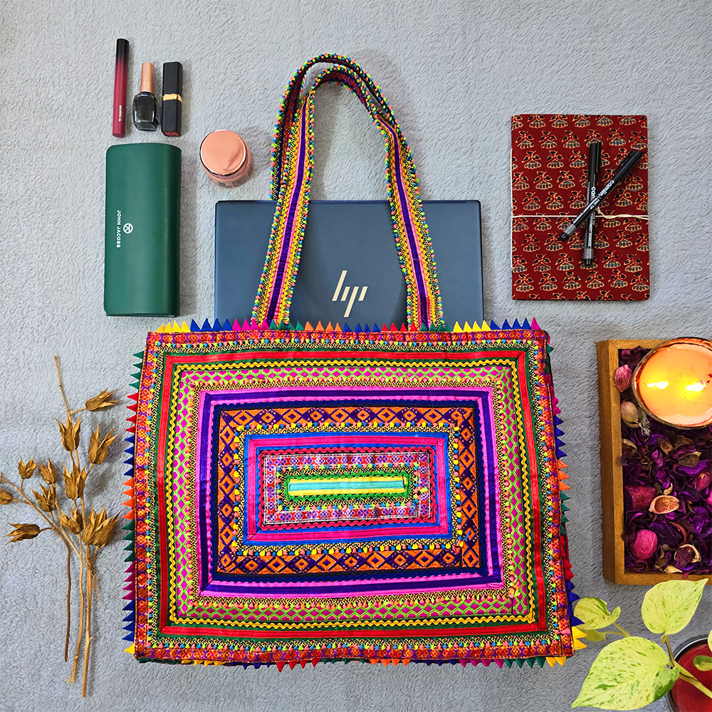 Premium Kutch Embroidered Pabi Bag - Pabiben
