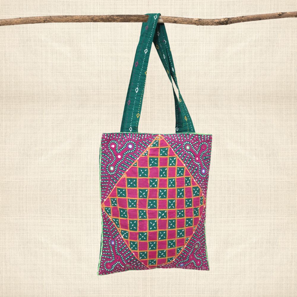 Rabari Embroidery Multicolour, Premium Handmade Tote Bag – Pabiben